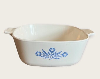 Vintage PYREX Cornflower Blue Corning Ware Dish P-1-B 1 Qt. W/ Pyrex ...