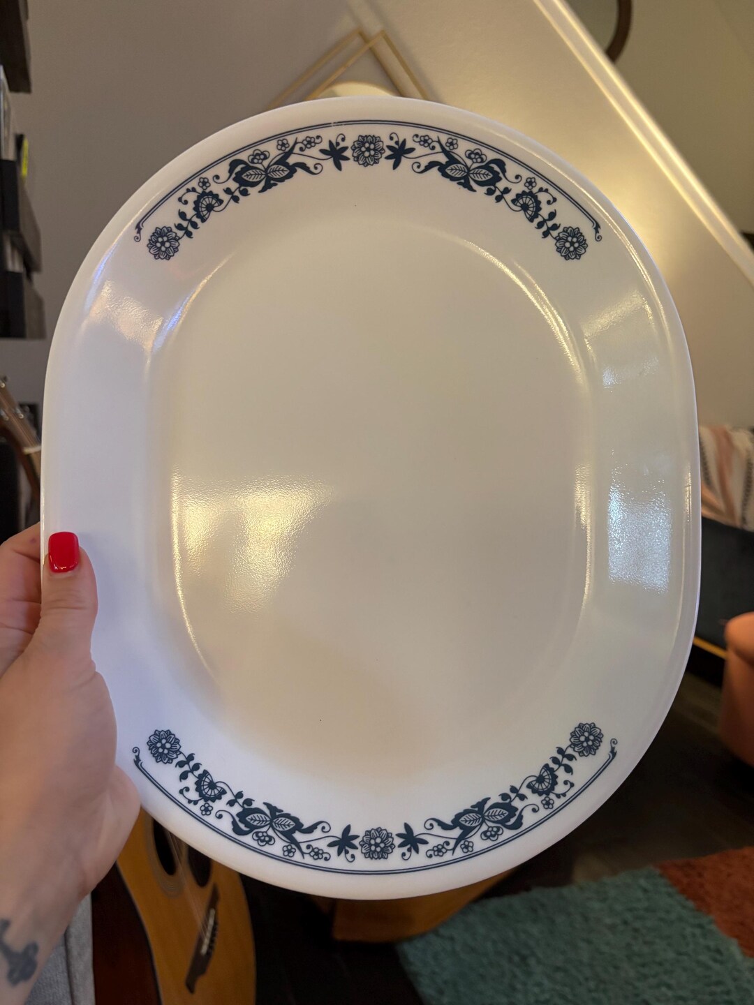 Pyrex Old Town Blue Platter - Etsy