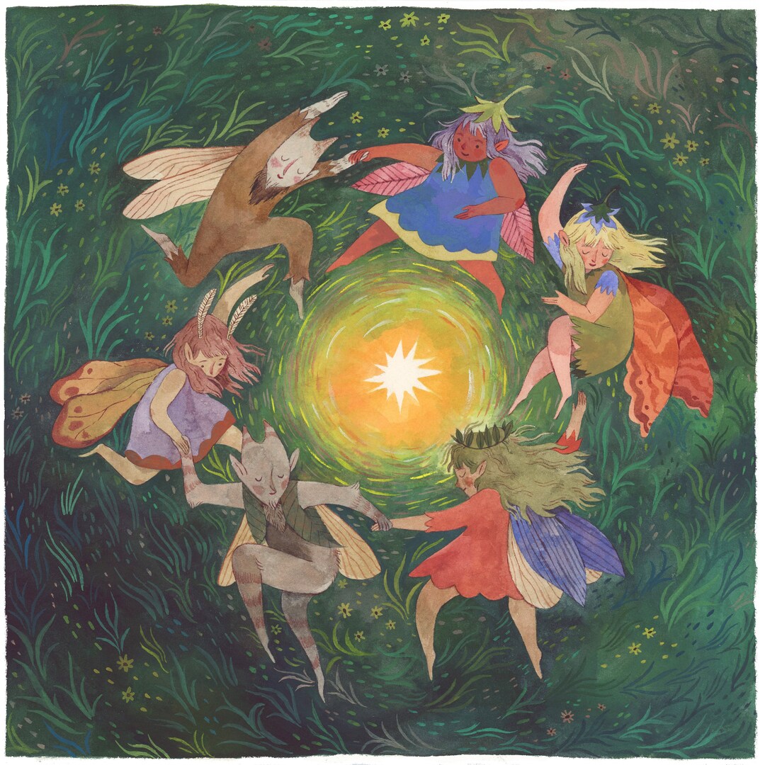 Dance of the May Fairies 10x10” Print - Etsy