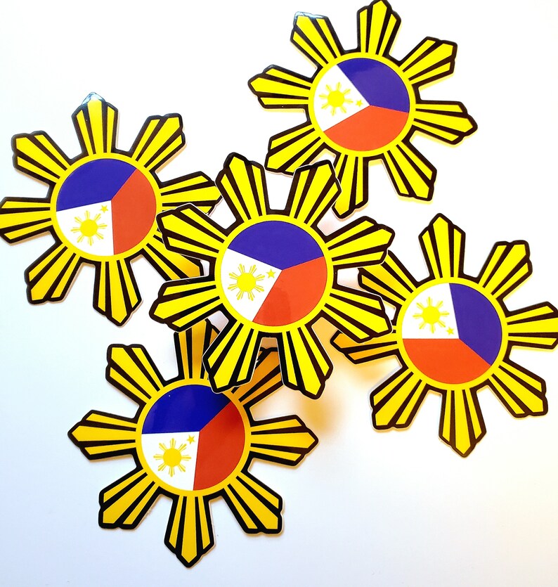 Filipino Star Sticker, Filipino Sun and Stars Vinyl Waterproof Sticker ...