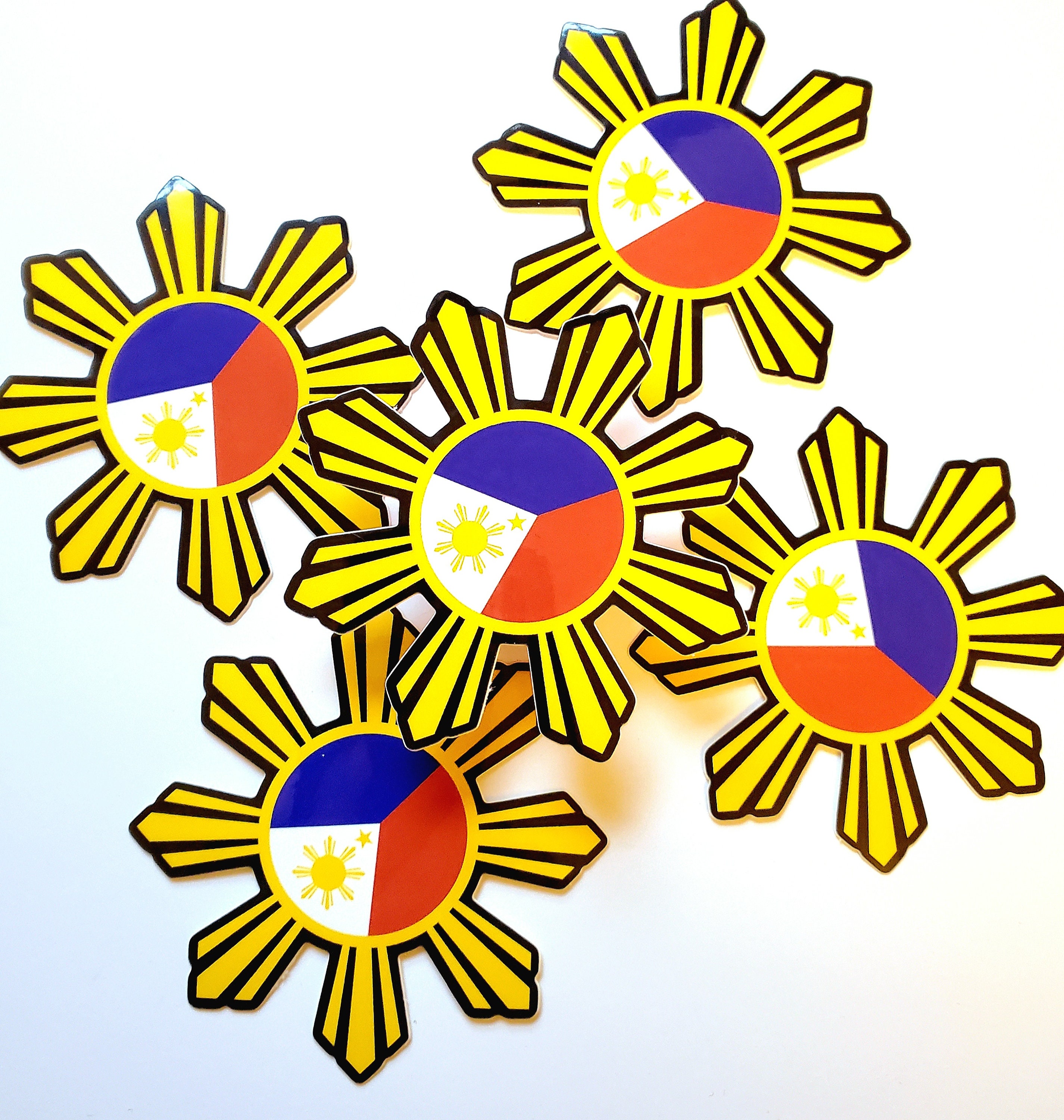 Filipino Star Sticker, Filipino Sun and Stars Vinyl Waterproof Sticker ...