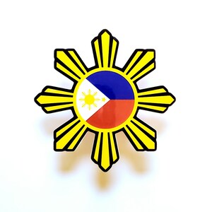 Filipino Star Sticker, Filipino Sun and Stars Vinyl Waterproof Sticker ...