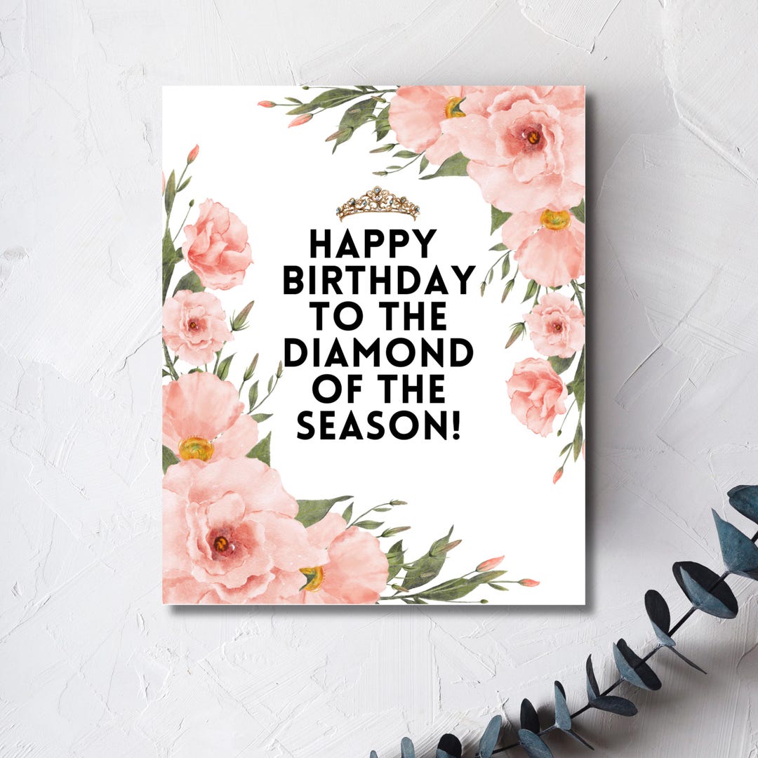 Diamond of the Season Birthday Card, Regency Era Birthday - Etsy