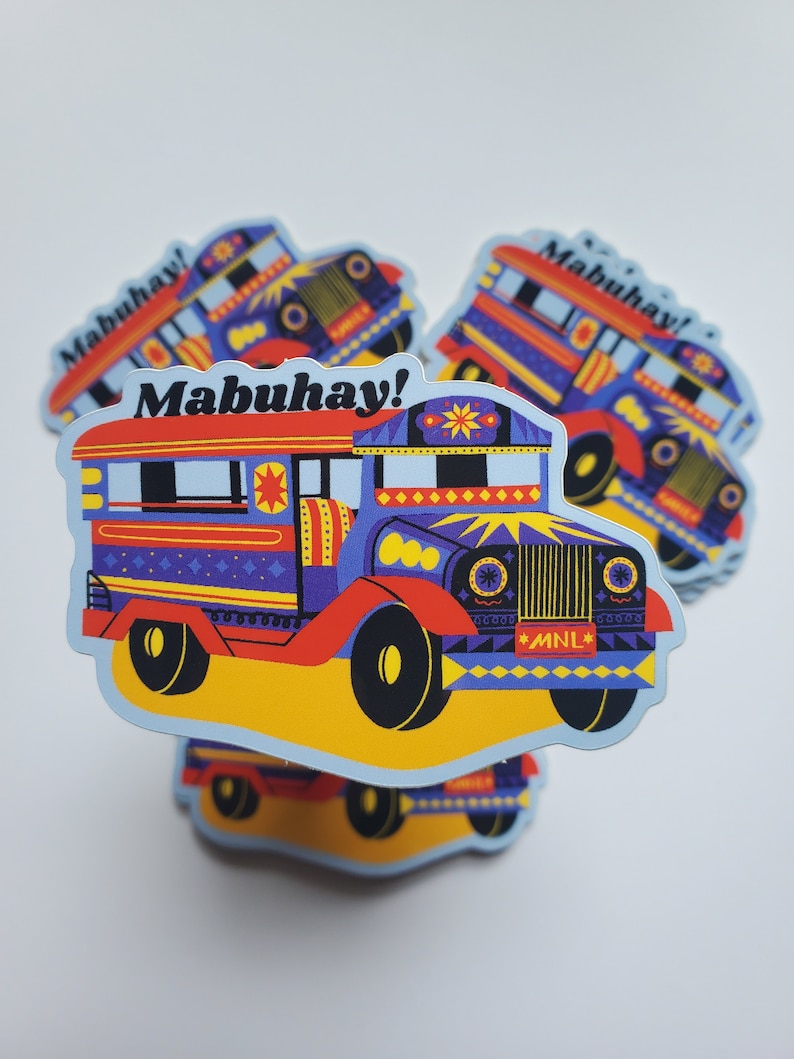 Mabuhay Jeepney Sticker: Filipino Vinyl Art (3x2") - Etsy