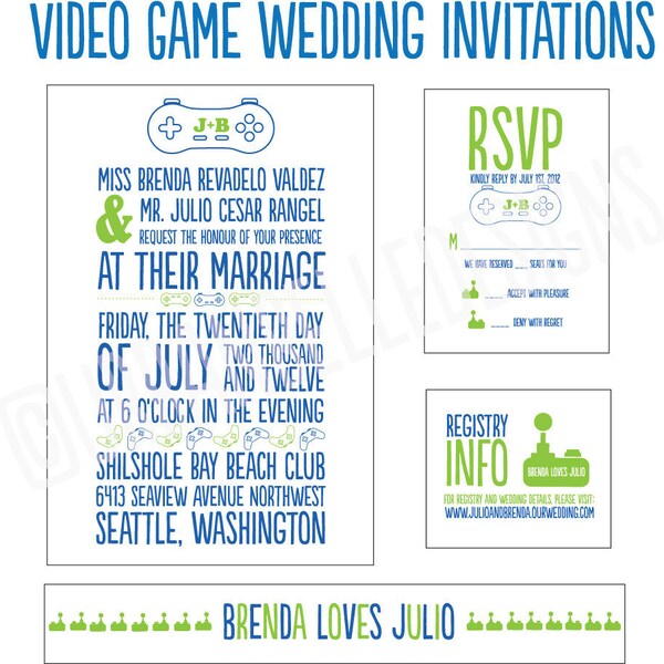 Nintendo Wedding Invitations - Etsy