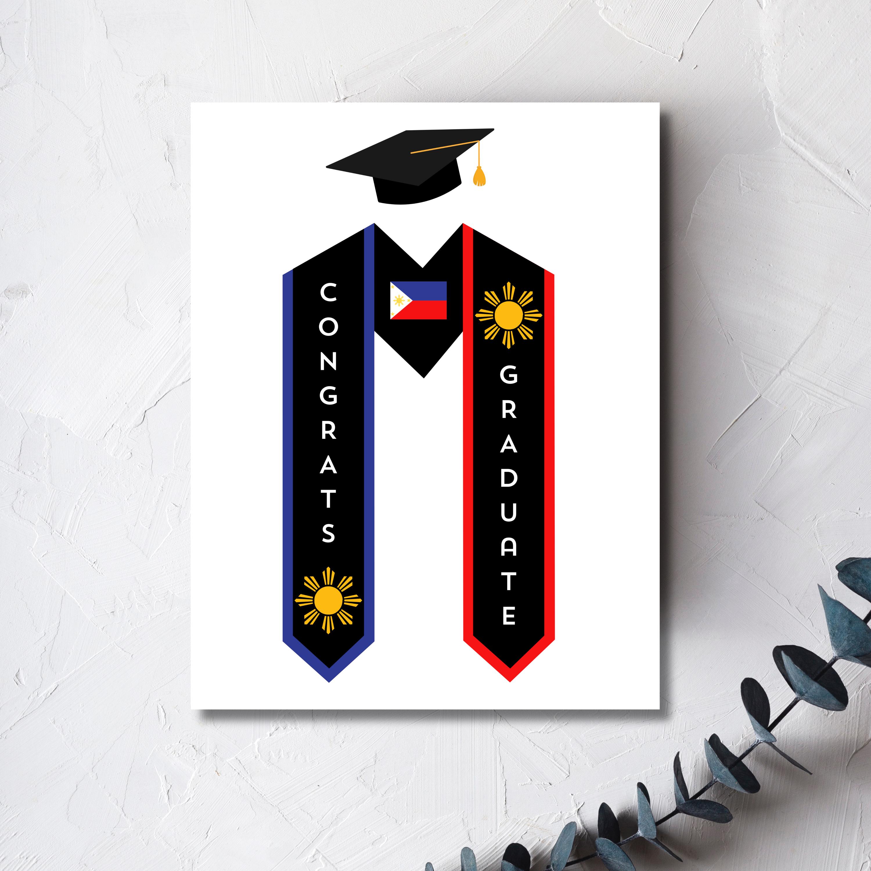 Filipino Graduation Card: Philippine Flag, Sun Art - Etsy