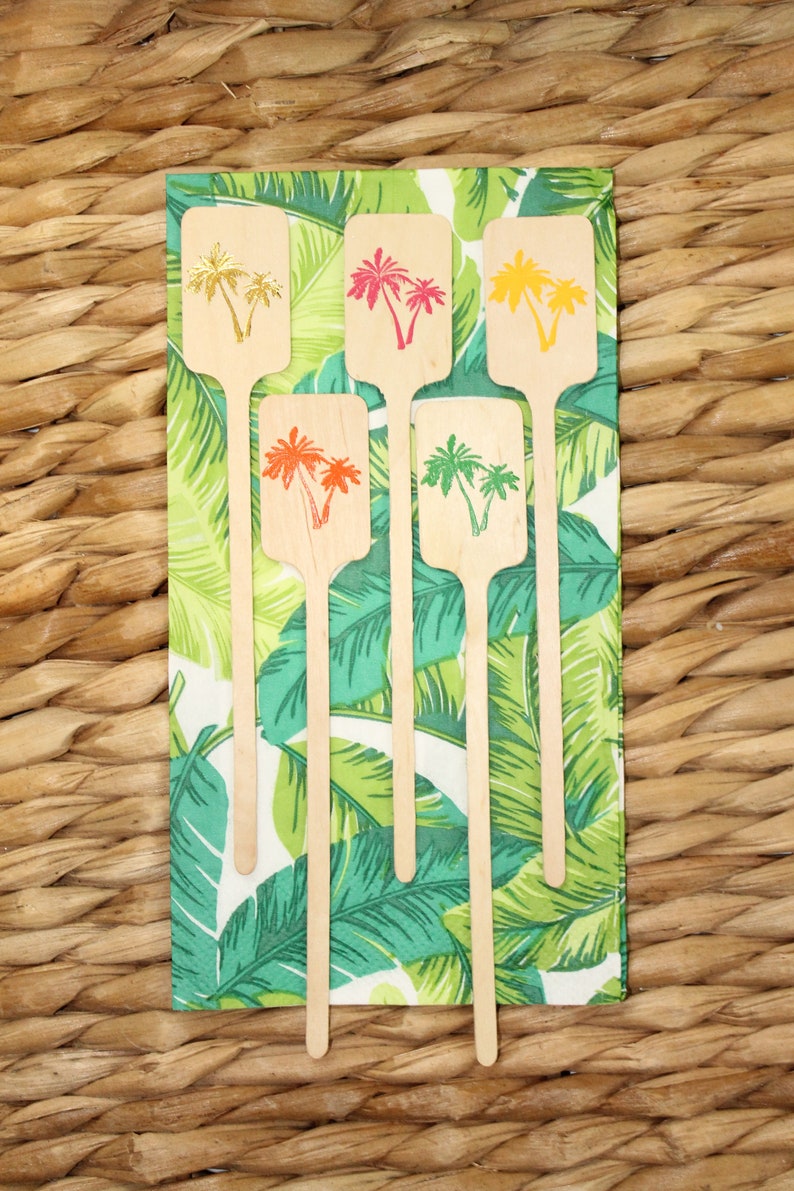 Palm Tree Tropical Drink Stirrer Etsy