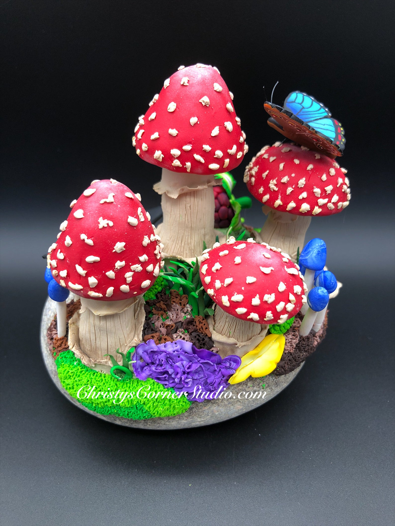 Miniature Rockscape Polymer Clay Landscape on Rock Standing - Etsy