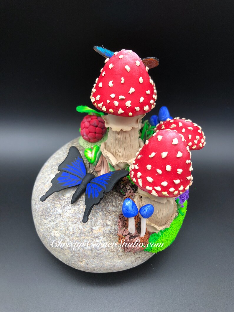 Miniature Rockscape Polymer Clay Landscape on Rock Standing - Etsy