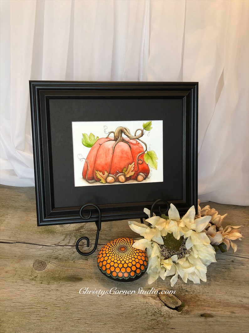 Pumpkin Framed Original Watercolor Painting - Etsy