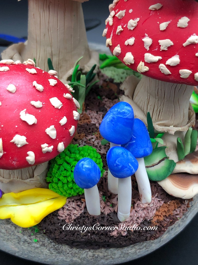 Miniature Rockscape Polymer Clay Landscape on Rock Standing - Etsy