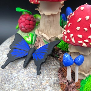 Miniature Rockscape, Polymer Clay Landscape on Rock, Standing on the ...