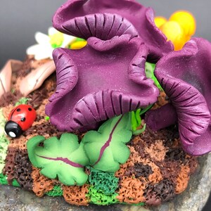 Miniature Rockscape, Polymer Clay Landscape on Rock, Standing on the ...