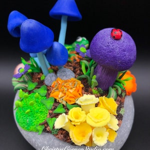 Miniature Rockscape, Polymer Clay Landscape on Rock, Standing on the ...