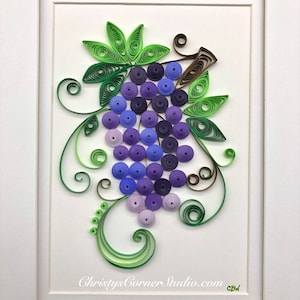 Quilled Purple Grapes Framed Artwork - Etsy