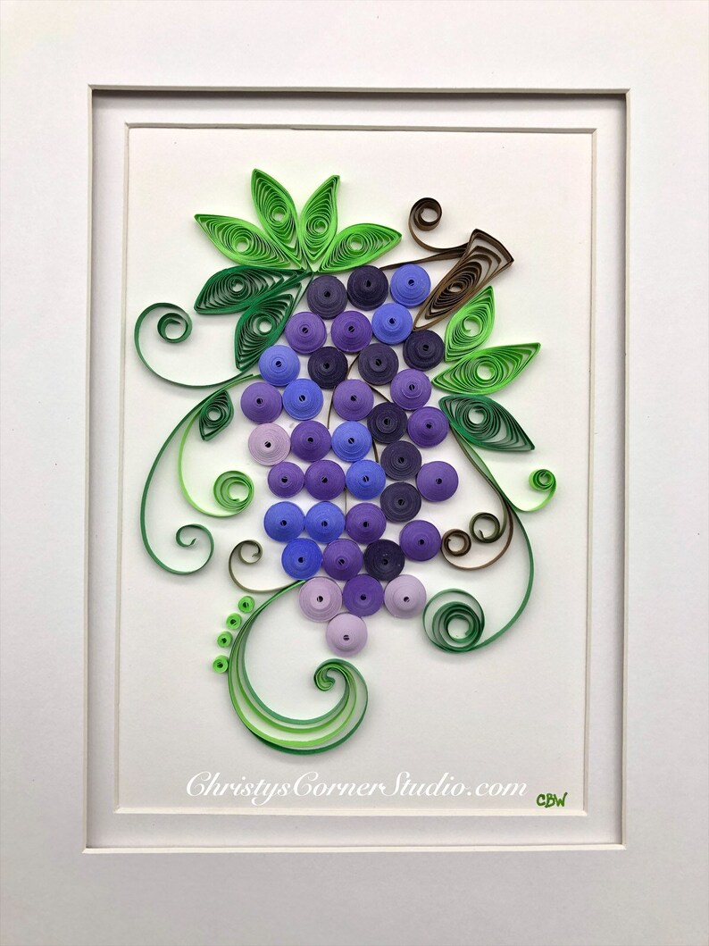Quilled Purple Grapes Framed Artwork - Etsy