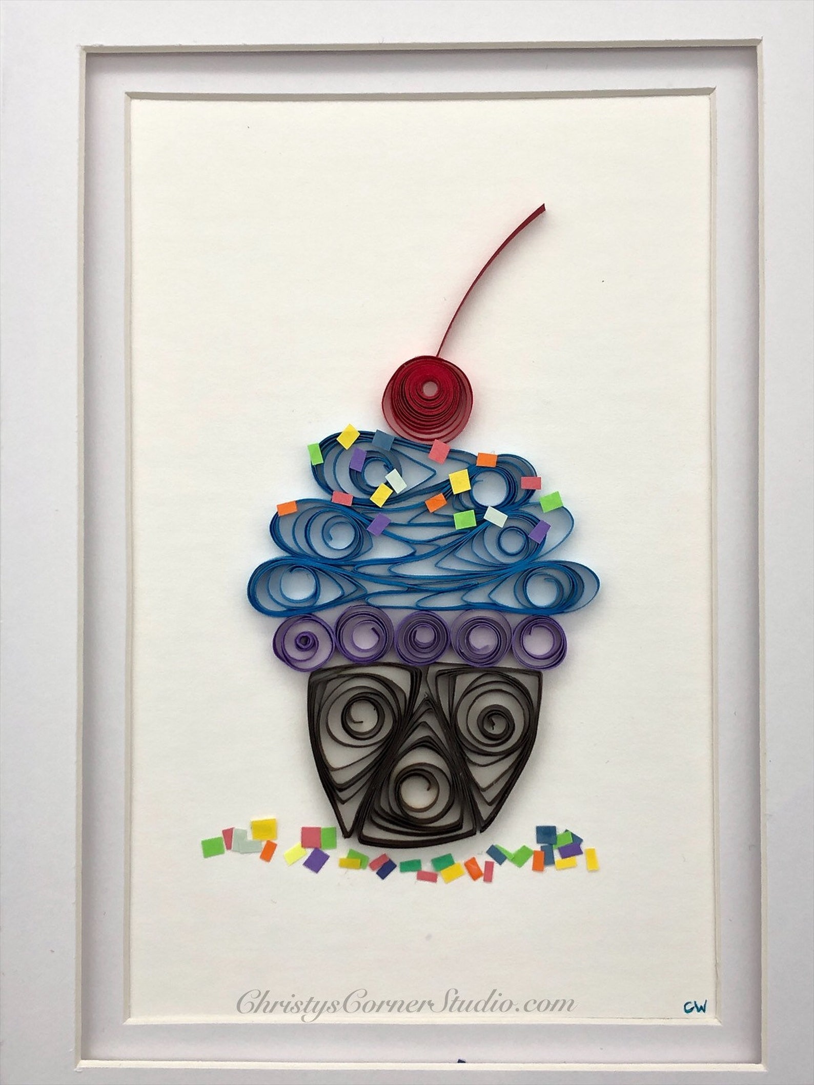 Quilled Cupcake Framed Artwork - Etsy