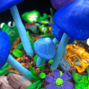 Miniature Rockscape, Polymer Clay Landscape on Rock, Standing on the ...