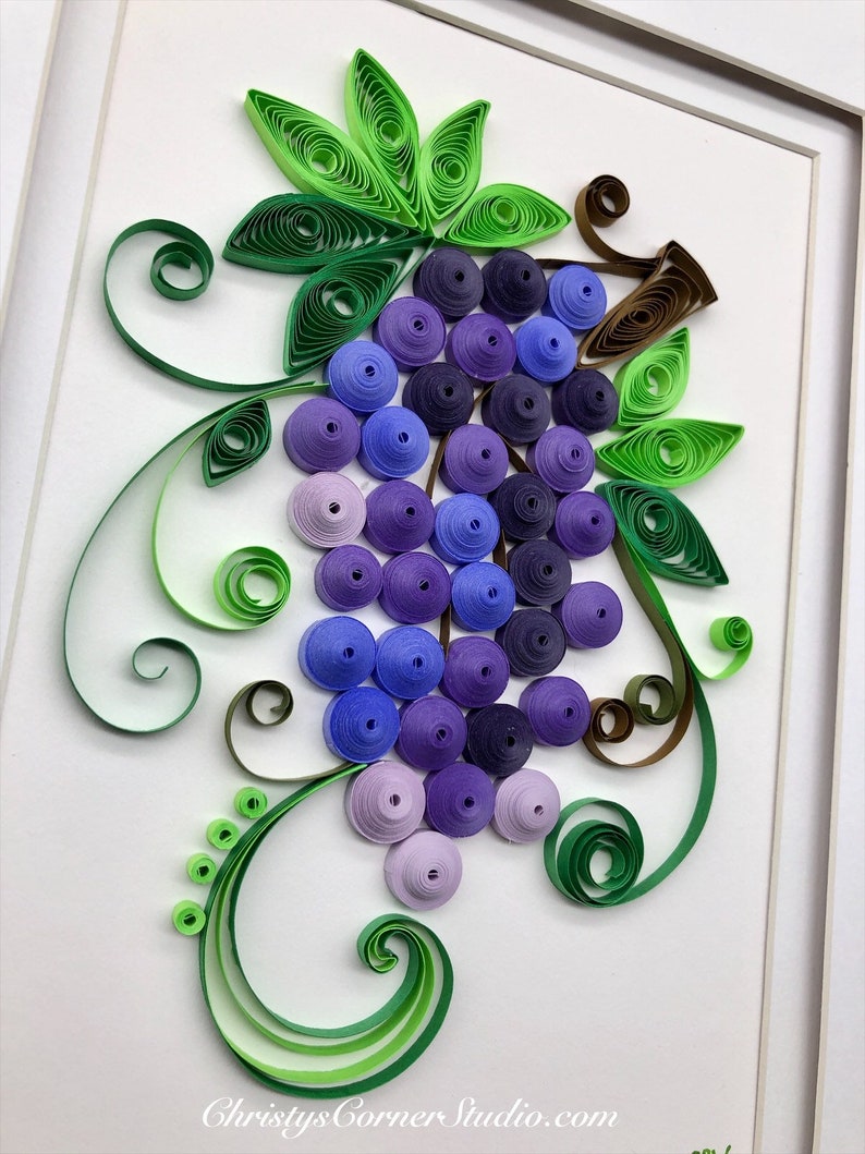 Quilled Purple Grapes Framed Artwork - Etsy