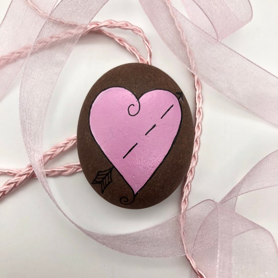 Hand Painted Heart Stones/rocks | Etsy