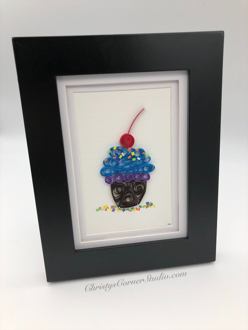 Quilled Cupcake Framed Artwork - Etsy