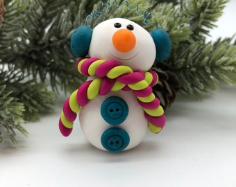 Polymer Clay Snowman | Etsy