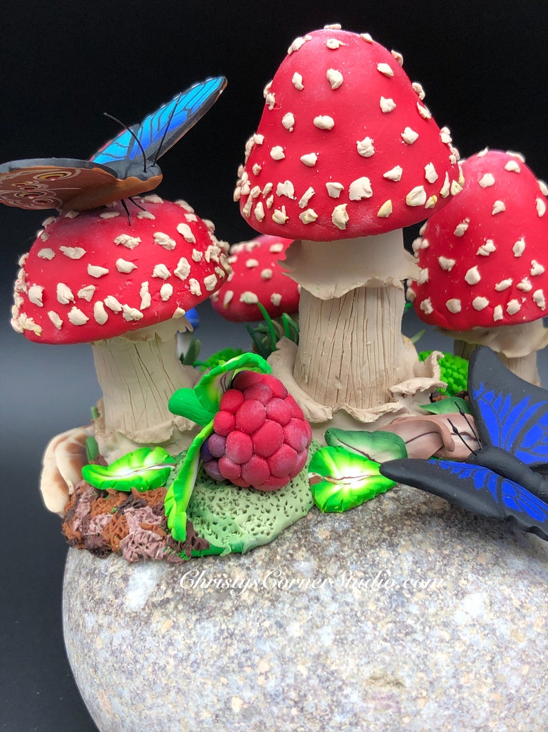 Miniature Rockscape Polymer Clay Landscape on Rock Standing - Etsy