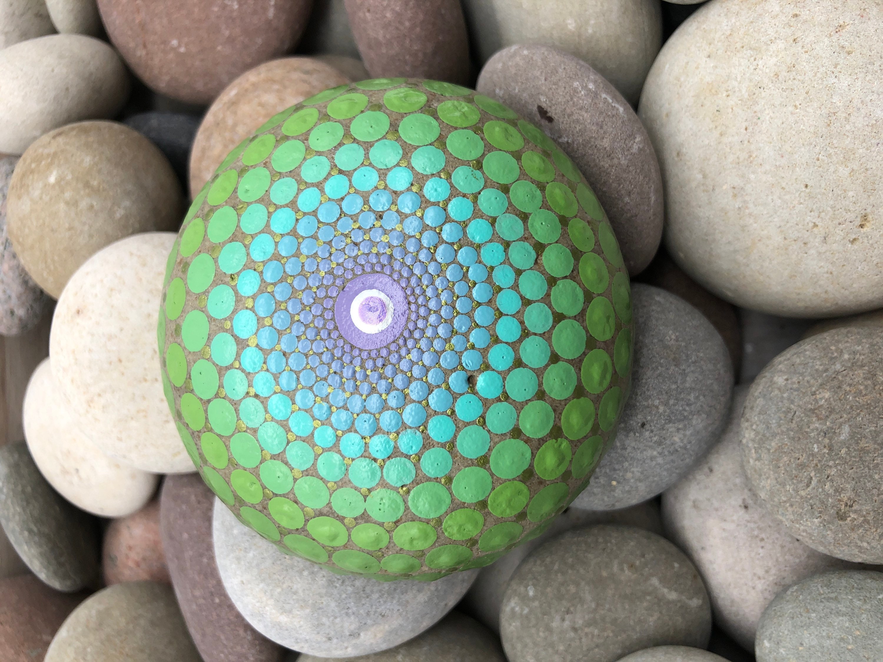 Hand Painted Mandala Stone/Rock | Etsy