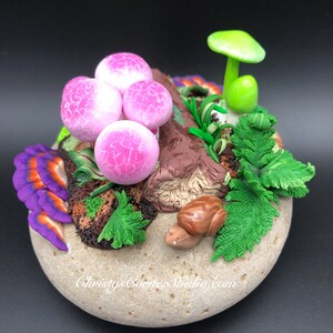 Miniature Rockscape, Polymer Clay Landscape on Rock, Standing on the ...