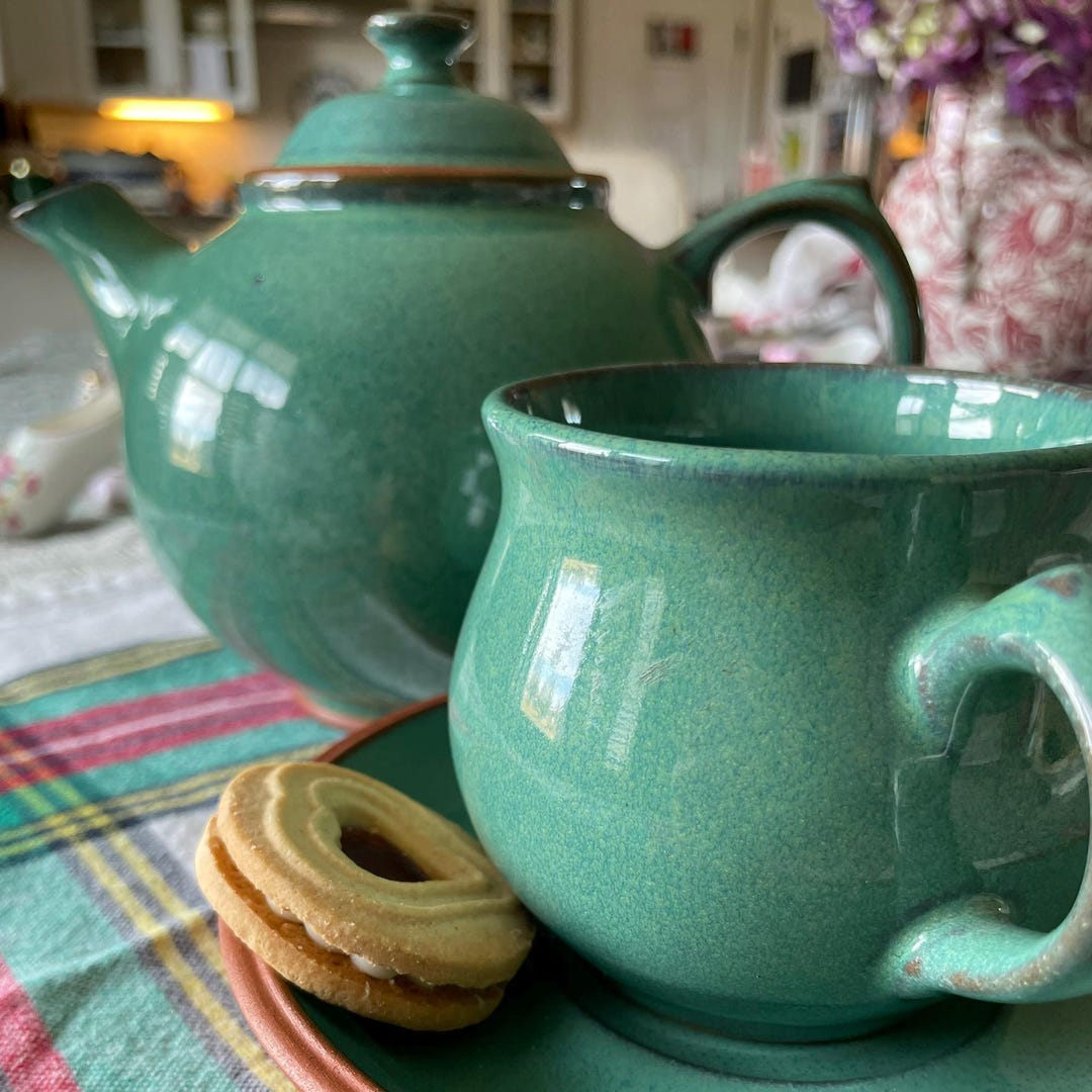 Irish Country Pottery Teapot and Cup and Saucer - Etsy