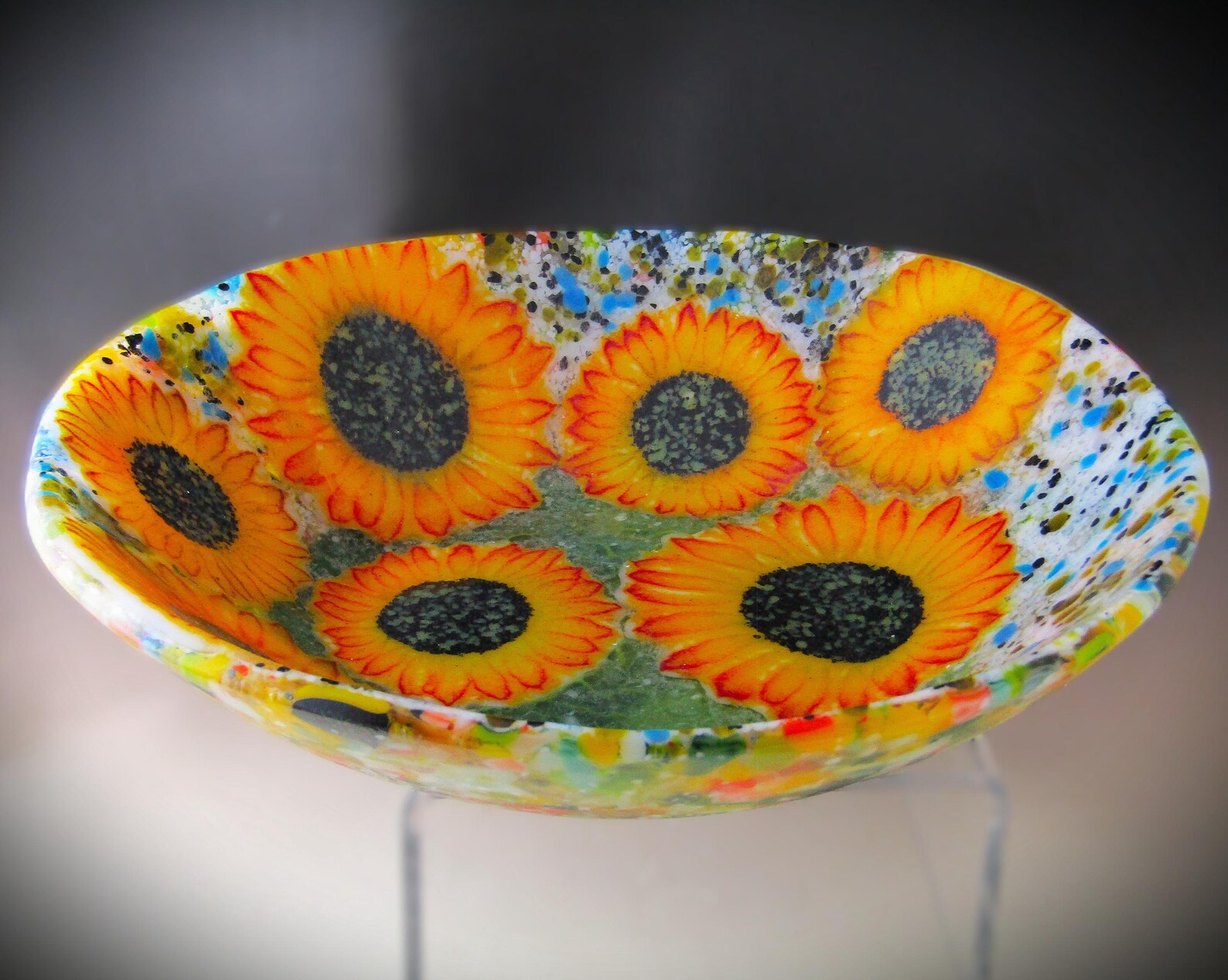 Sunflower Glass Bowl - Etsy