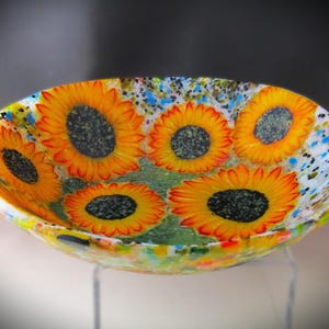 Sunflower Glass Bowl - Etsy
