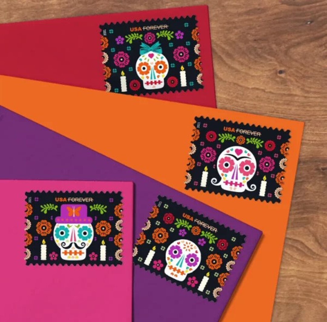 Day of the Dead Stamps Wedding Rose Design Perfect for - Etsy