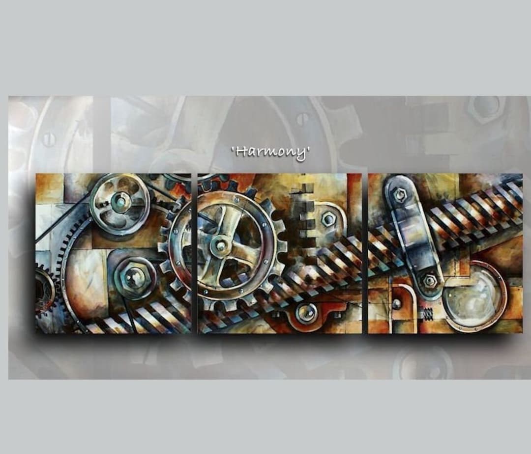 Painting Original Mechanical, Industrial, Machine, Expressionist Steam ...