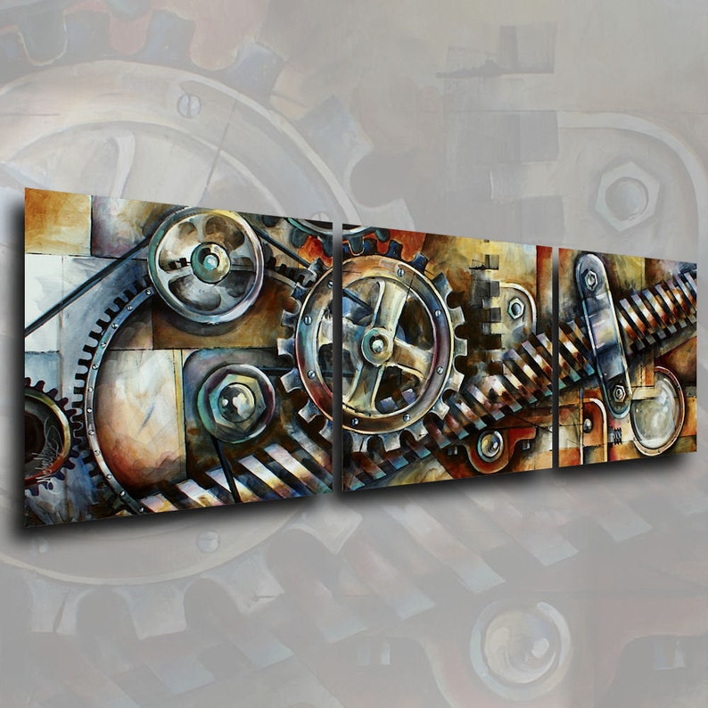 Painting Original Mechanical, Industrial, Machine, Expressionist Steam ...
