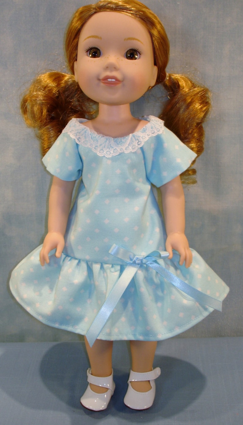 14 Inch Doll Clothes - Blue With Diamonds Dress Handmade by Jane Ellen ...