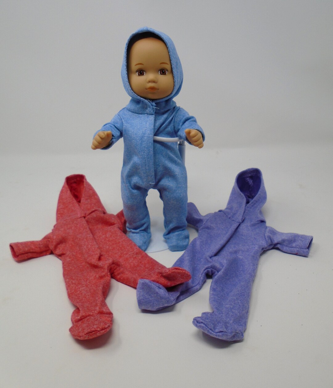 8 Inch Doll Clothes - Footed Knit Sleeper With a Hood Handmade by Jane ...