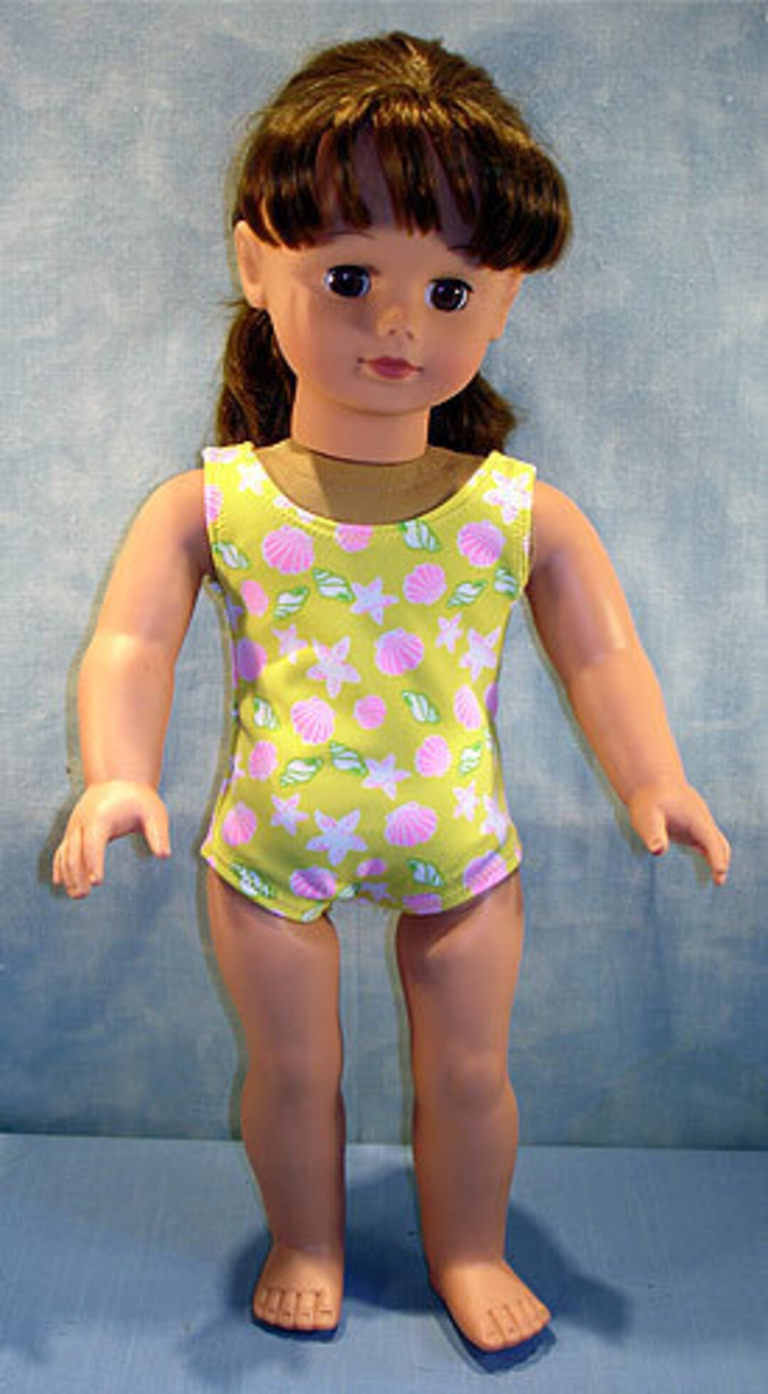 18 Inch Doll Clothes - Bathing Suit, Yellow Seashells Handmade by Jane ...