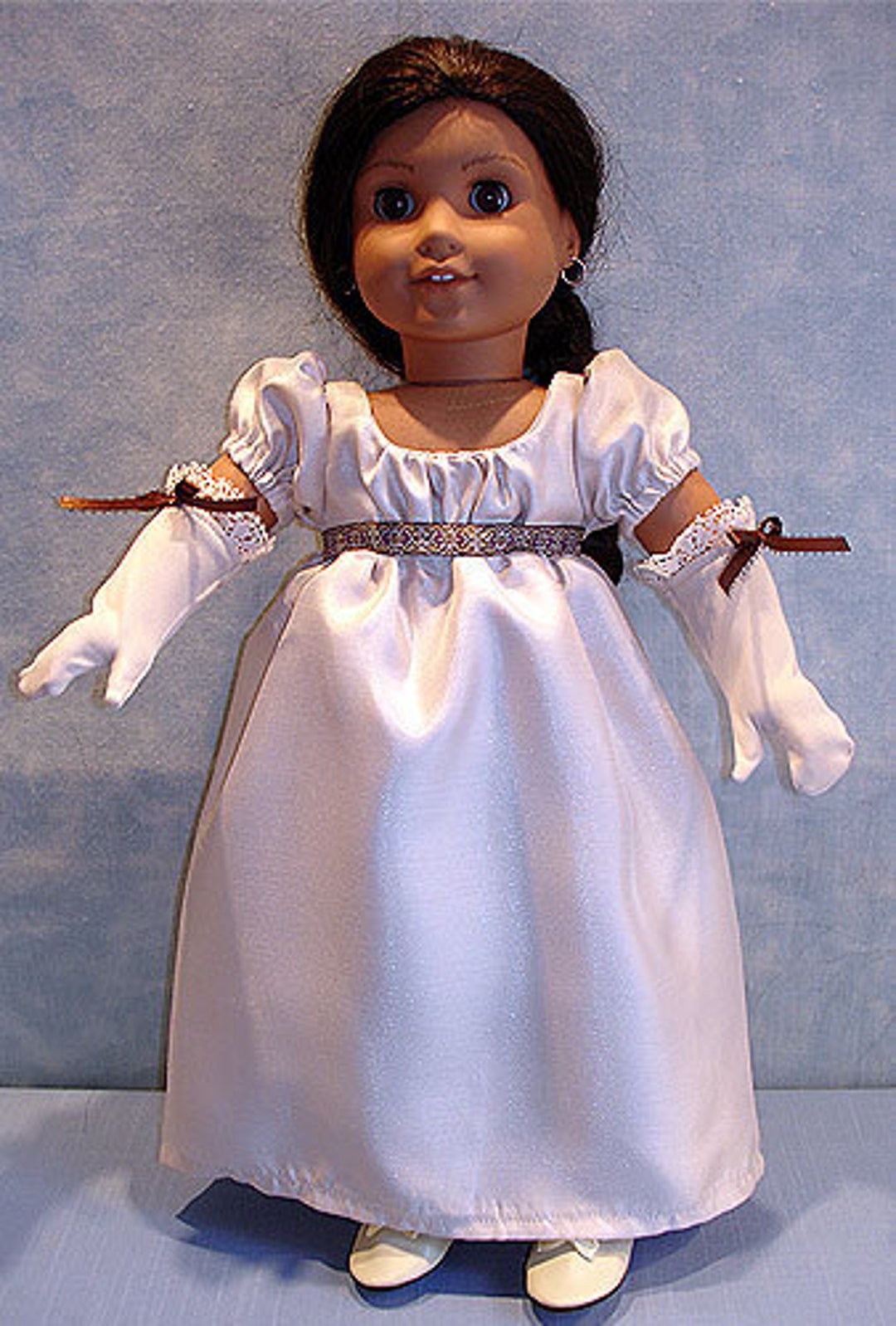 18 Inch Doll Clothes - Regency Gown Ivory Handmade by Jane Ellen to Fit ...