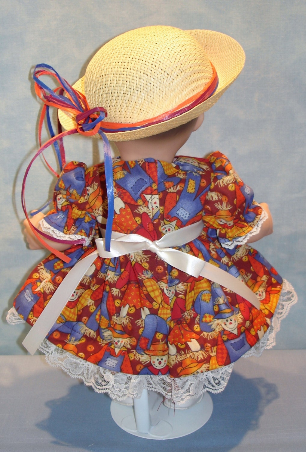 15 Inch Doll Clothes Fall Scarecrow Dress and Hat handmade | Etsy