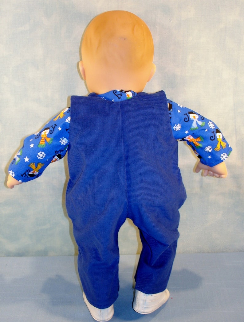 15 Inch Doll Clothes - Joy Snowmen Blue Overalls Boys Handmade by Jane ...