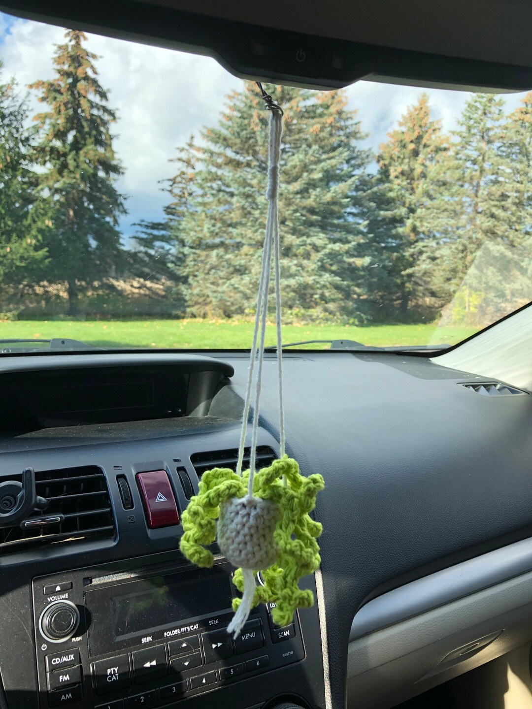Crocheted Car Air Fresheners; Rear View Mirror Charm; Crochet Plants ...