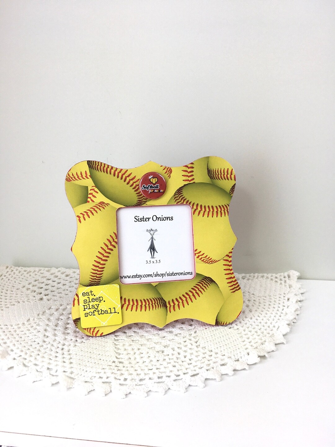 Softball Princess Softball Decoupaged Embellished 8 X 8 Curvy Picture ...