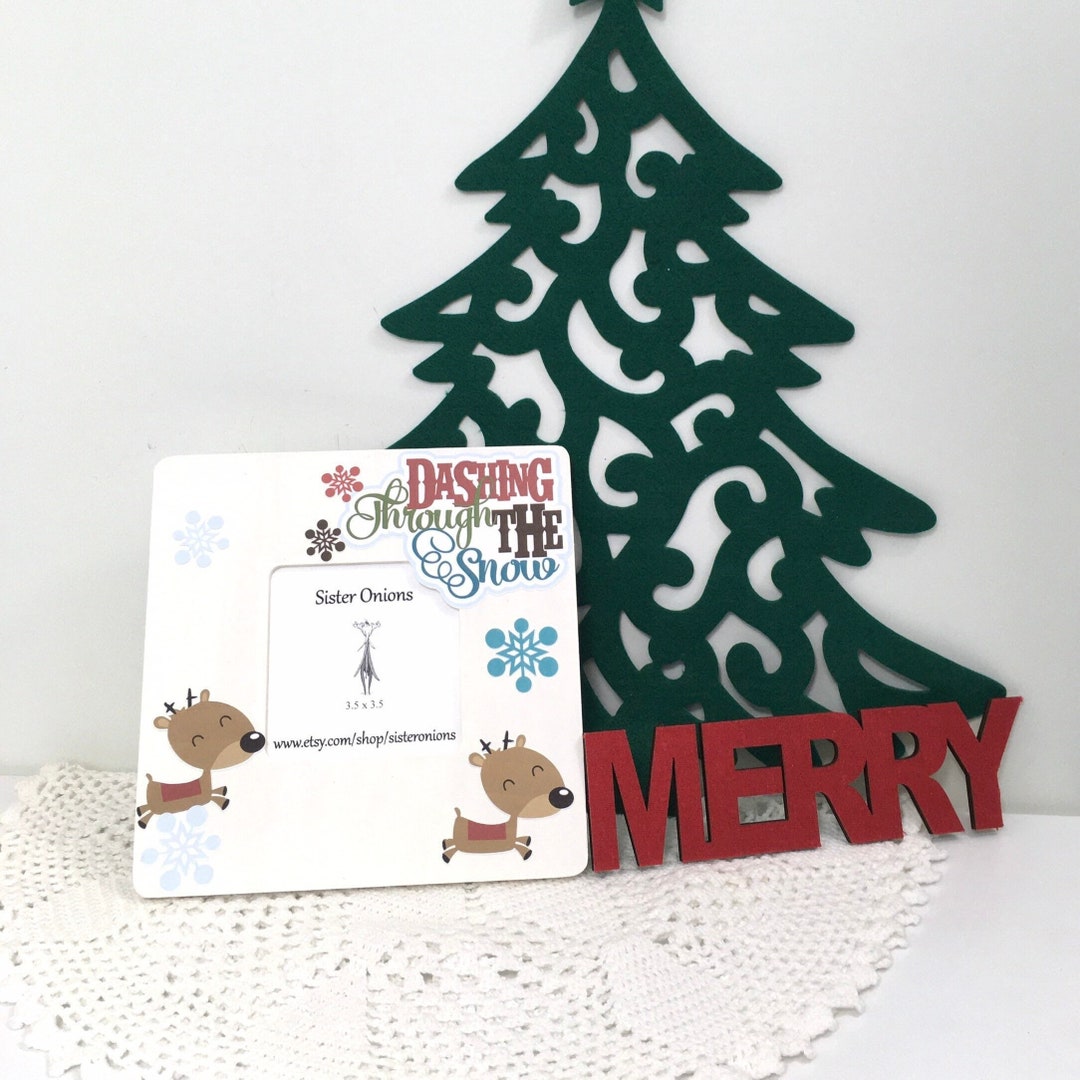 Reindeer Dash Embellished 8x8 Inch Christmas Picture Frame Reindeer ...
