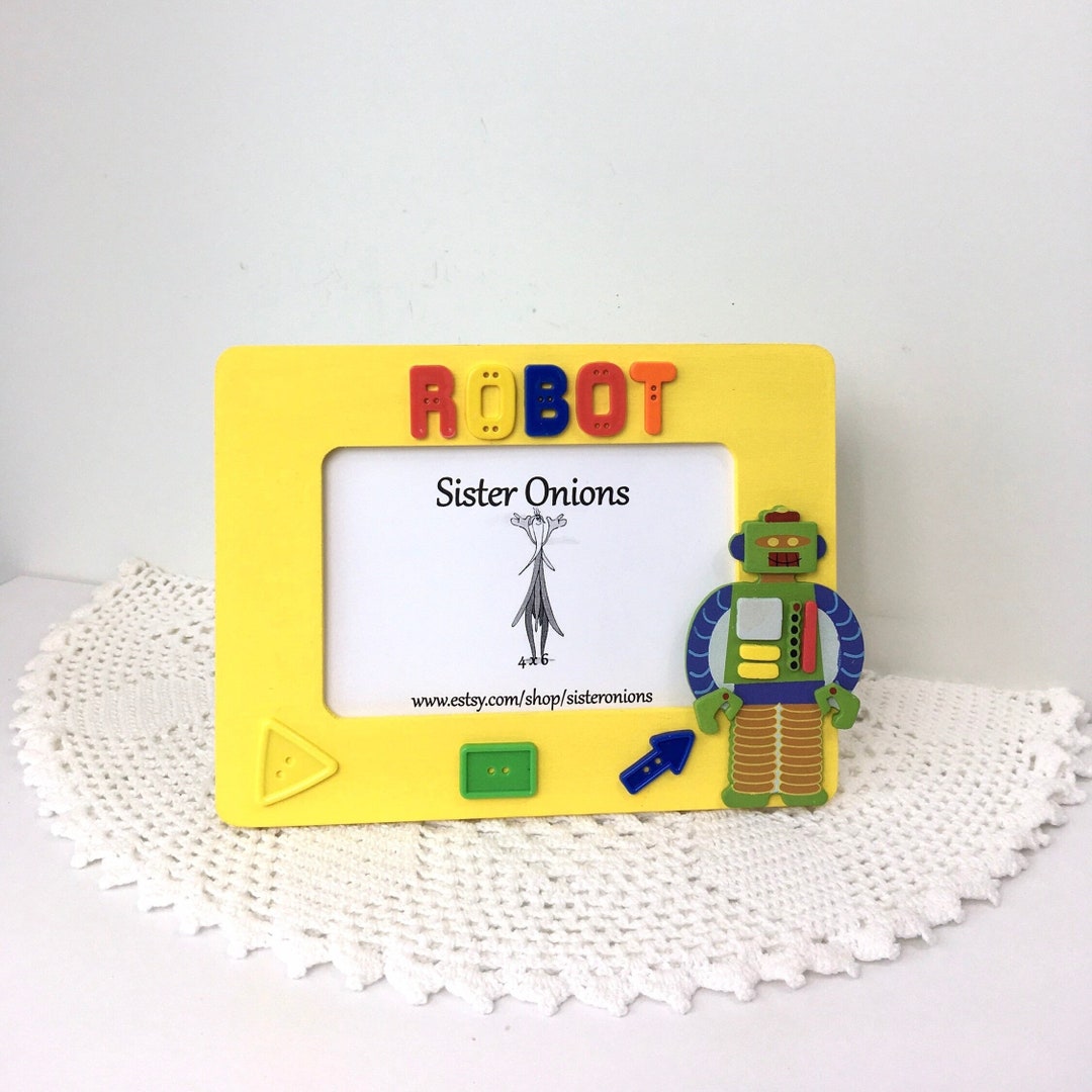 Scrappy the Robot Embellished 4 X 6 Robot Picture Frame Kids Room Decor ...