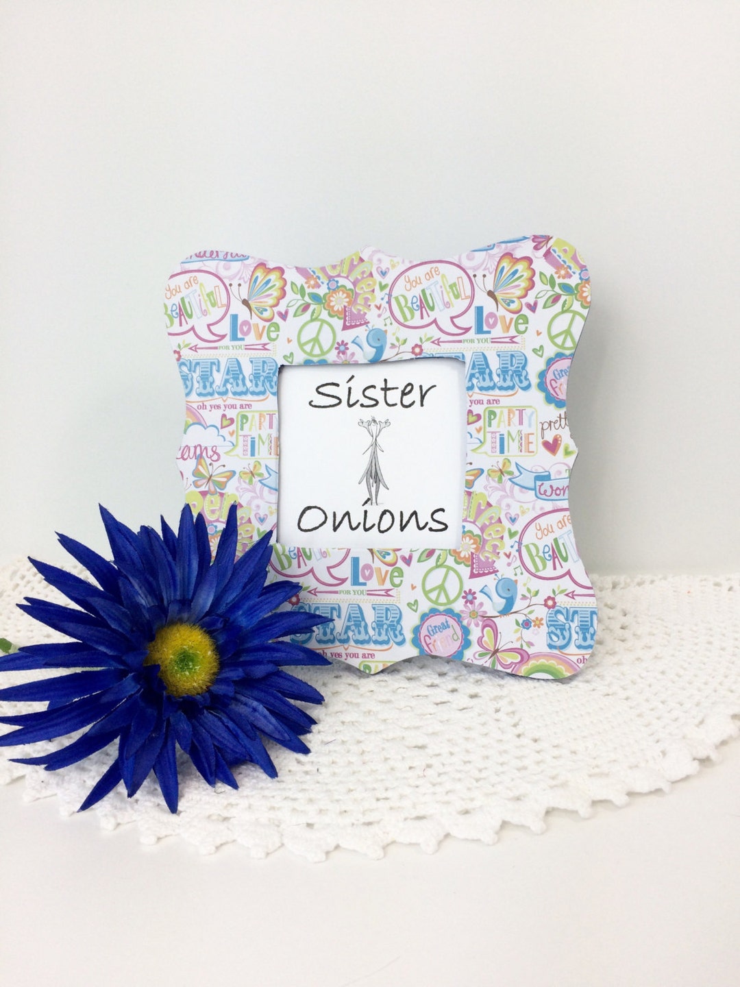 Hippie Chic Decoupaged Picture Frame Graffiti Picture Frame Gifts for ...