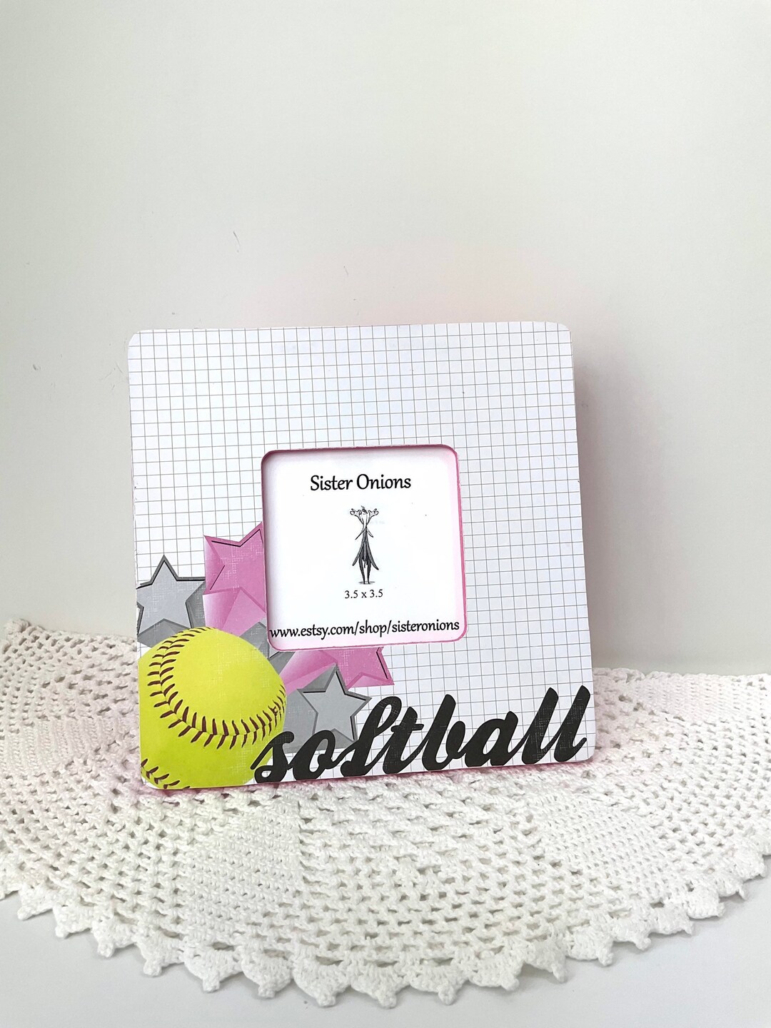 Diamond Diva Softball Picture Frame Decoupaged Embellished 8 X 8 ...