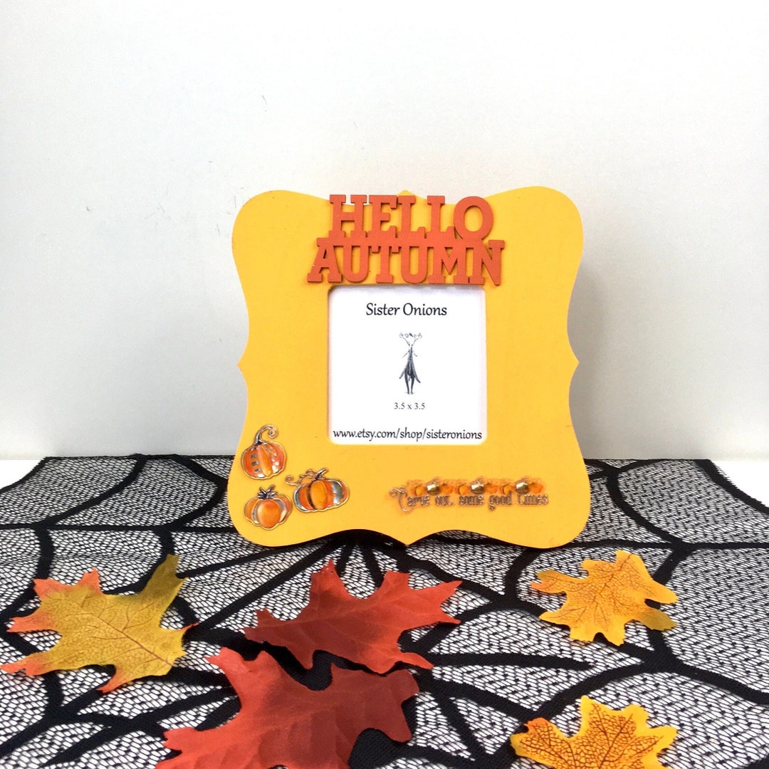 Trip to the Pumpkin Patch Embellished 8x8 Inch Curvy Picture Frame Fall ...