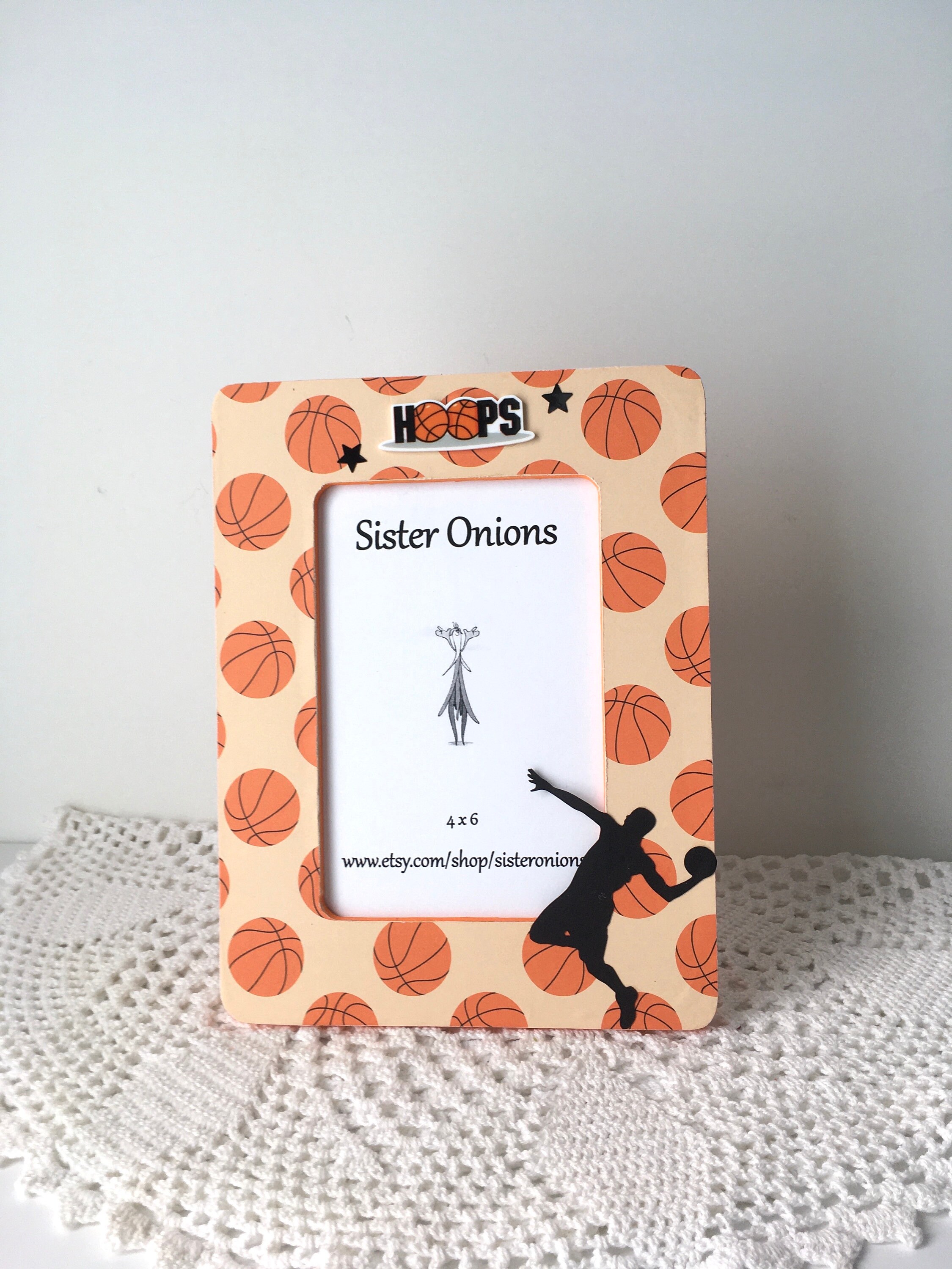 Hoops Decoupaged Embellished 4x6 Inch Vertical Basketball Picture Frame ...