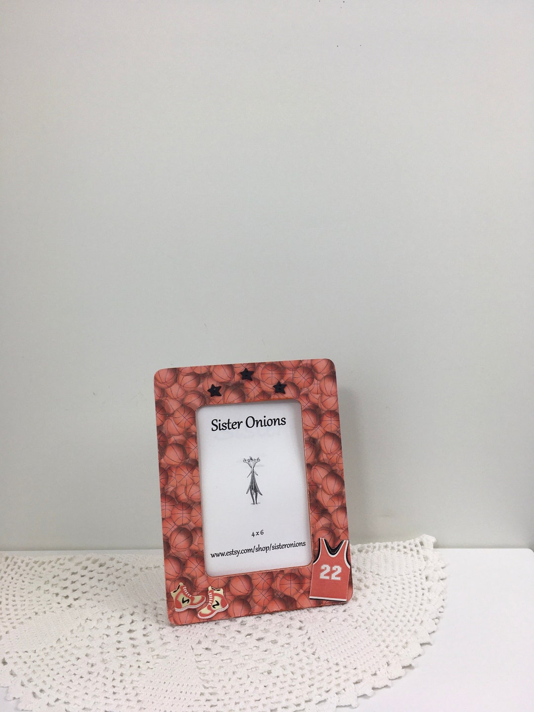 Basketball All Star Decoupaged Embellished 4x6 Vertical Picture Frame ...